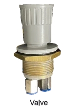 Pannel mounted valve for fume hood